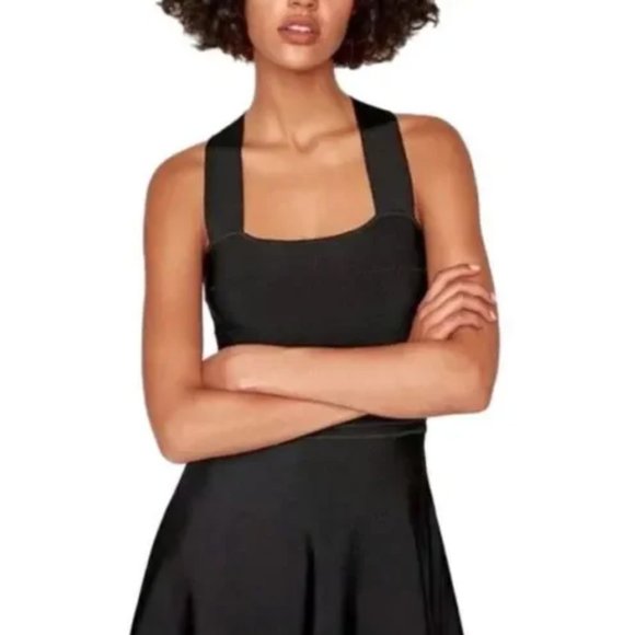 Zara | Dresses | Zara Knit Square Neck Cross Back Flare Dress | Poshmark